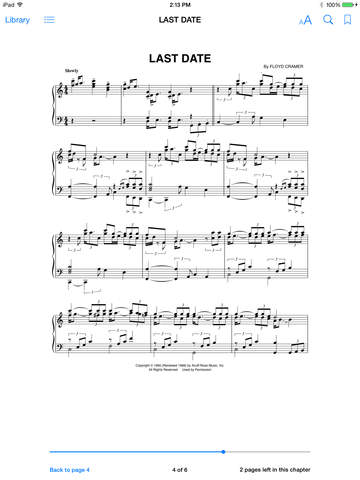 Last Date Sheet Music by Floyd Cramer on iBooks