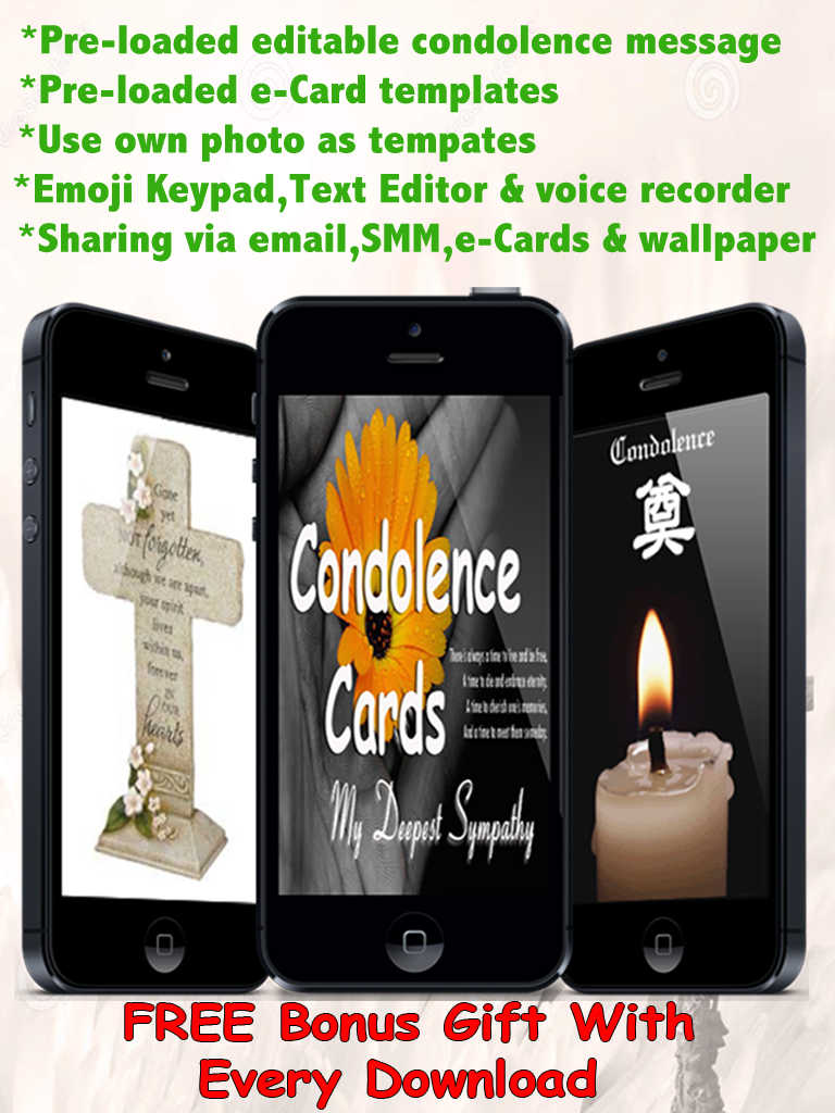 App Shopper: Best Condolence Cards with Emoji Keypad.Customise and send ...