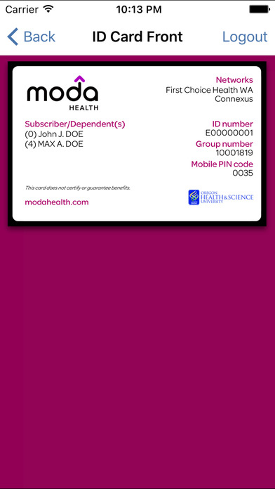 Moda Health ecard App Download - Android APK